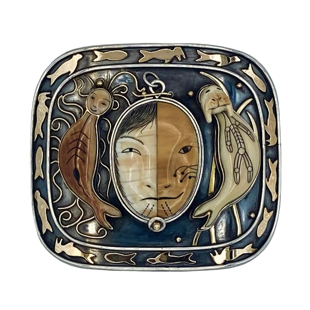 Denise Wallace Belt Buckle “Sedna and the Shaman” – Sealaska Heritage Store